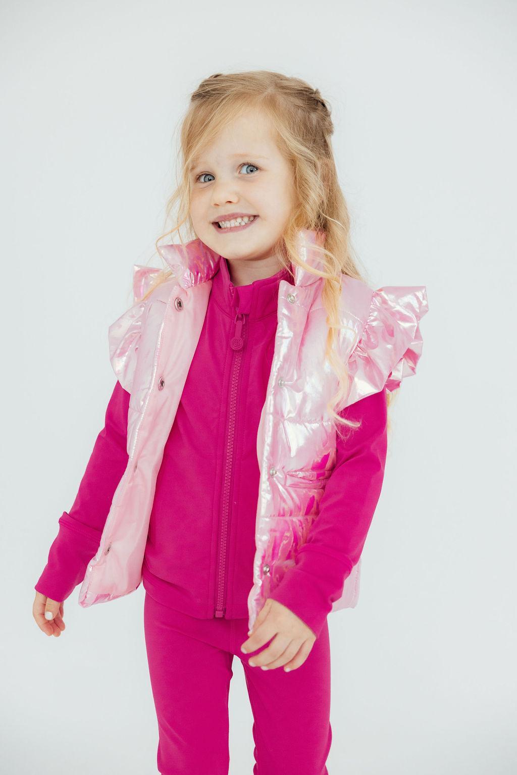 Pink Iridescent Puffer Vest – Espi's Kids